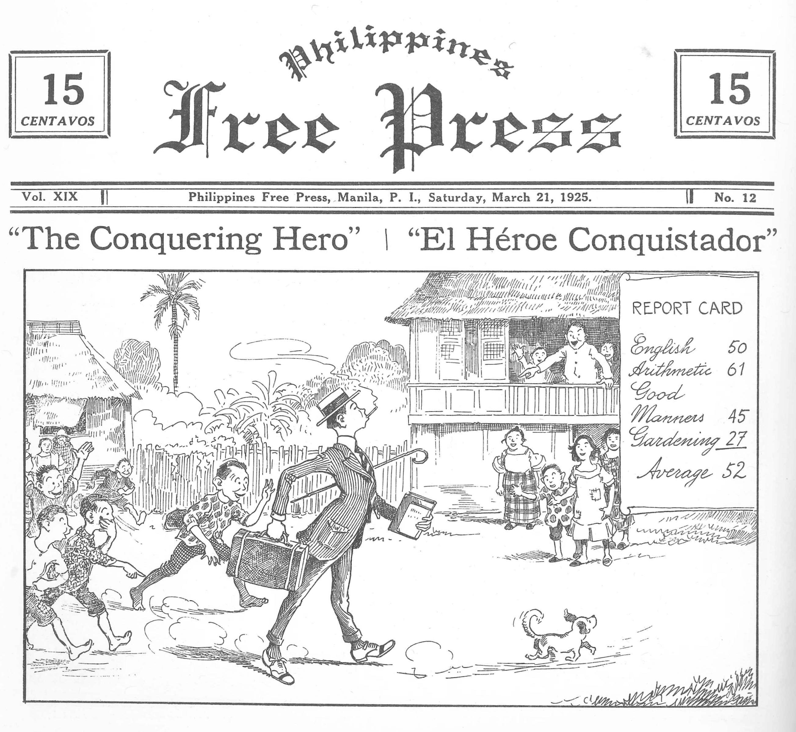 挿絵”Conquering Hero,” McCoy and Roces, 98[原典 PFP, 21 March 1925, 1] – 岡田 ...